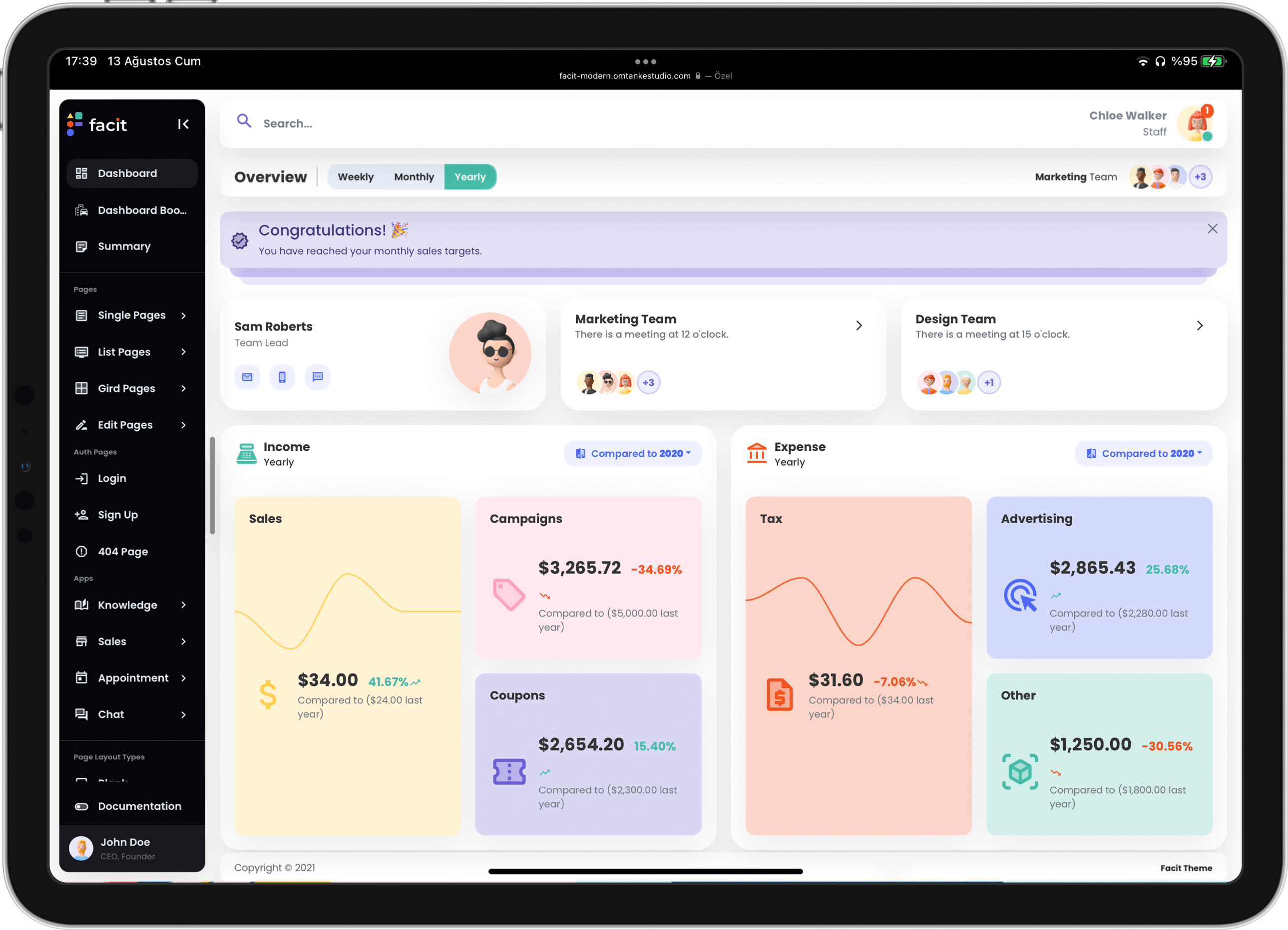 Facit | React Admin Dashboard Template